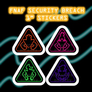 1 FNAF Security Breach Neon Sign Stickers - Etsy