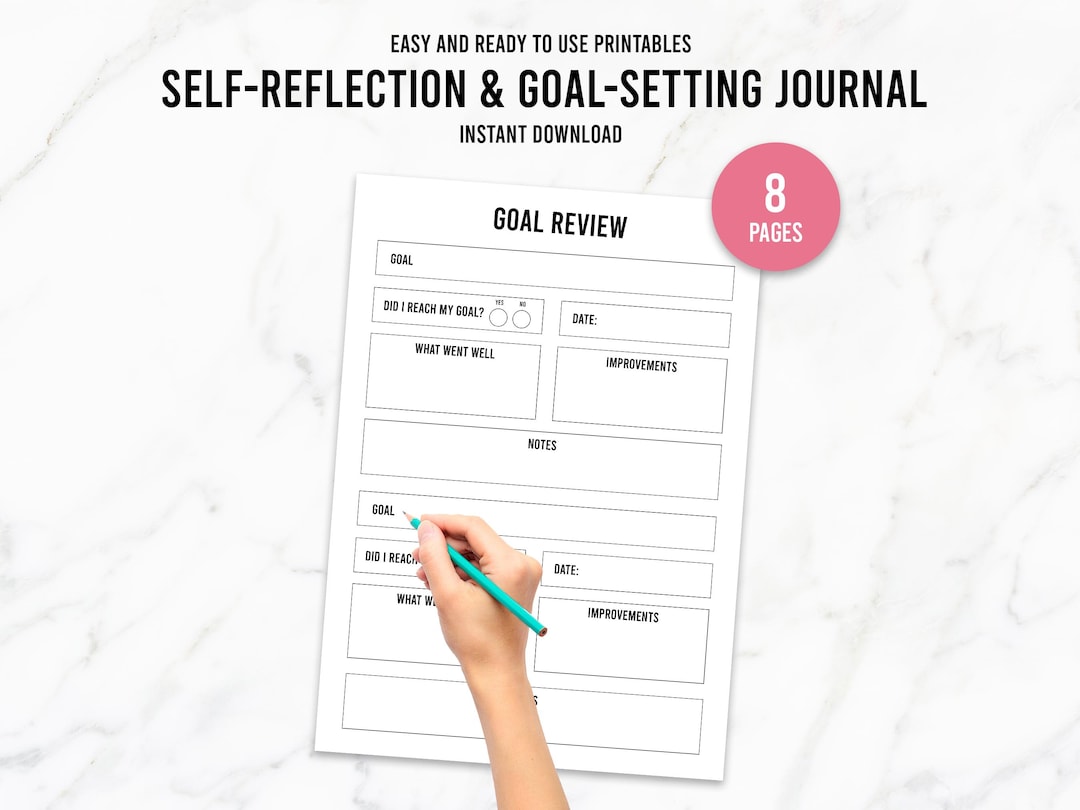 Self-reflection and Goal-setting Journal, Printable Journal Prompts ...