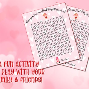 Printable Valentines Maze Game, Kids Valentine's Day Activity ...
