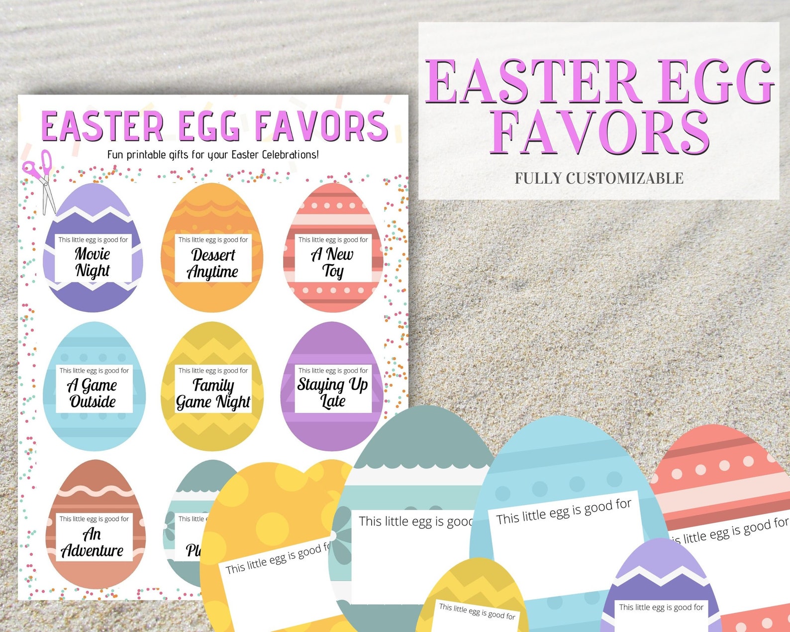 Printable Easter Gift, Easter Basket Stuffers, Easter Egg Favors ...