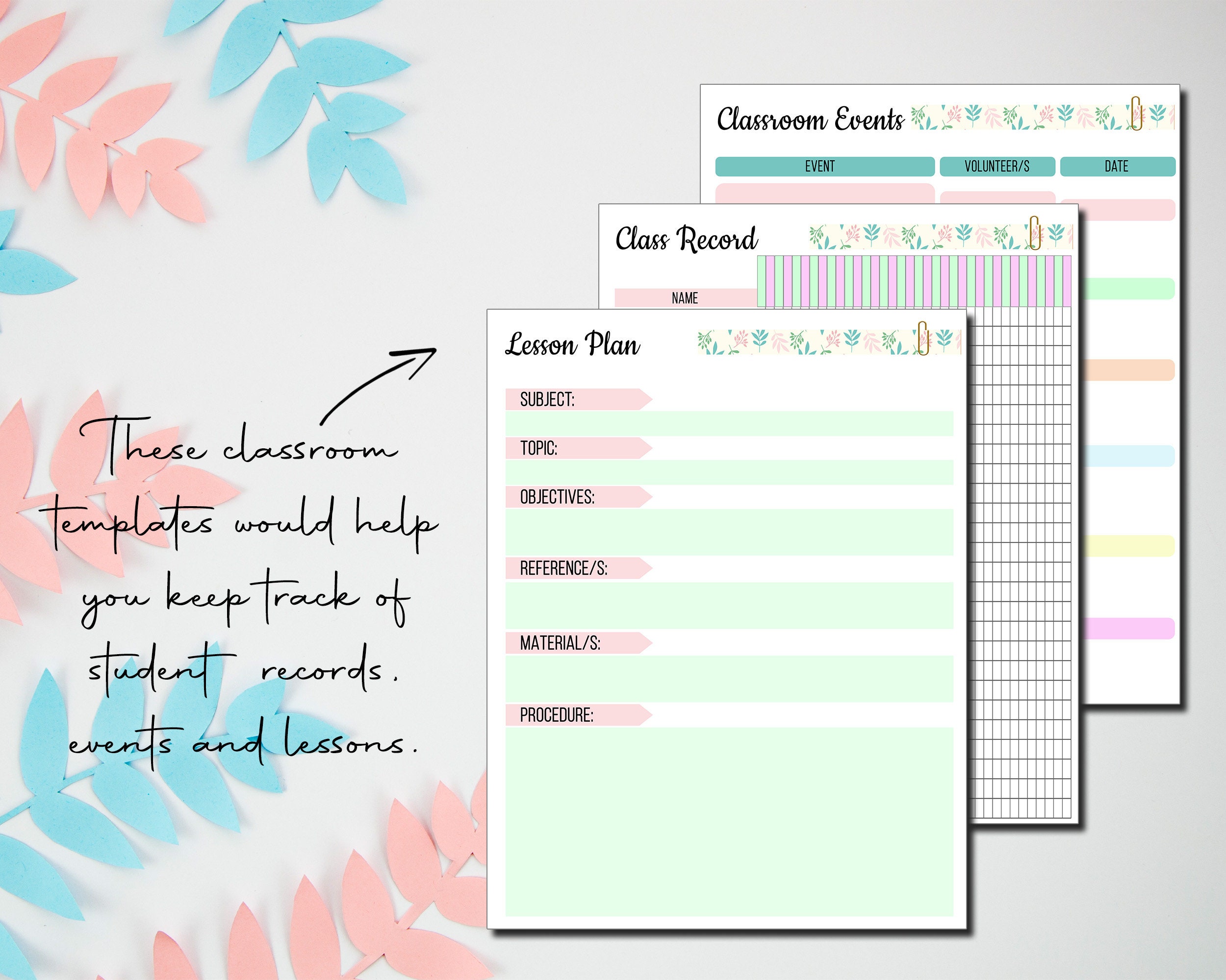 Printable Teacher Planner Bundle, 10-page Teaching Planner, Daily and ...