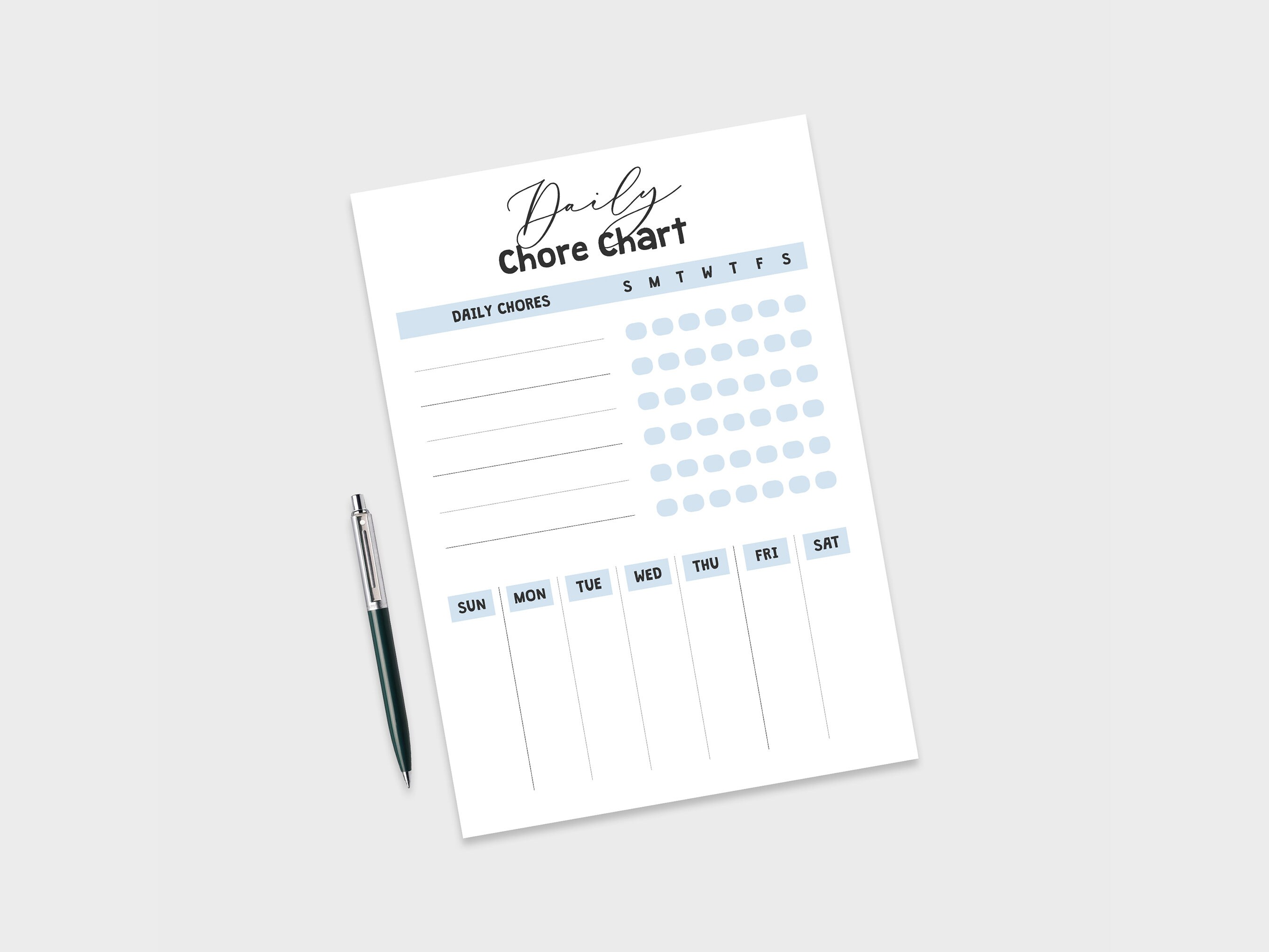 Kids Daily Chore Chart, Routine Checklist, Printable Chore Chart ...