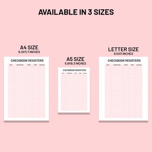 Printable Checkbook Registers, Tracker Printable, Digital Printable ...