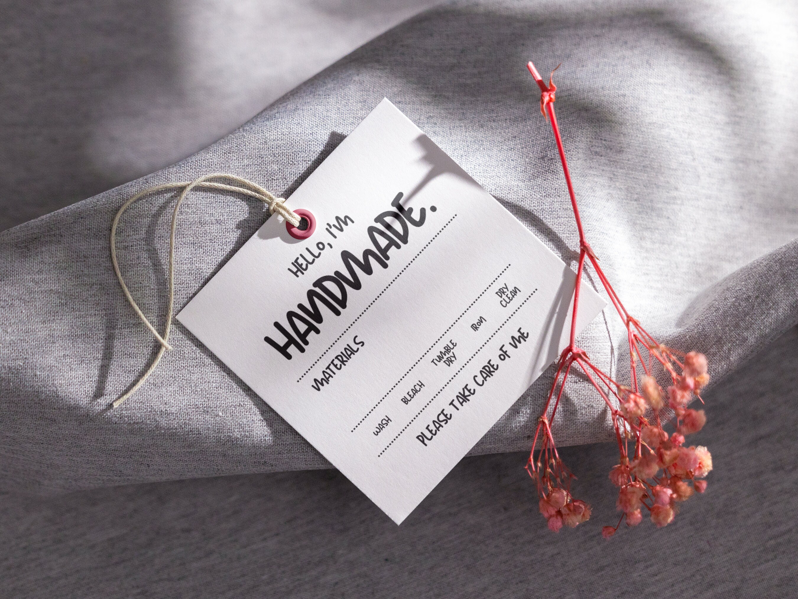 Printable Knitting and Crochet Labels, Handmade Tags, Care Labels ...