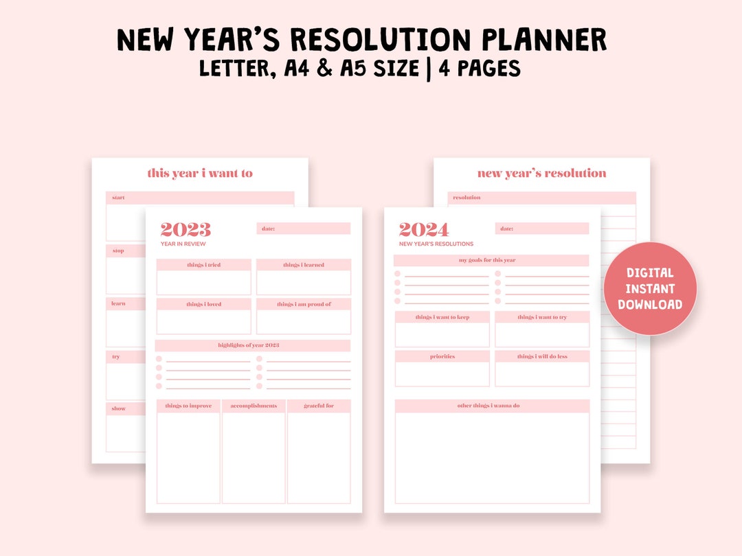 2024 New Year's Resolution Planner, Goal Setting Planner, Planner ...