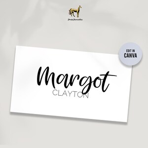 Editable Wedding Place Cards, Custom Name Place Card Template, Folded ...
