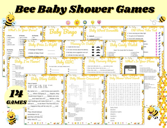 Bee Baby Shower Games Bumble Bee Baby Shower Favors Baby | Etsy