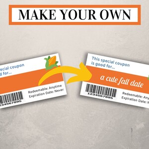 Editable Thanksgiving Coupons, Thanksgiving Gift Coupons, Thanksgiving ...