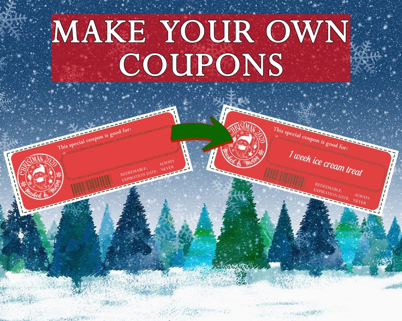 Editable Christmas Coupons Printable Christmas Vouchers Gift | Etsy