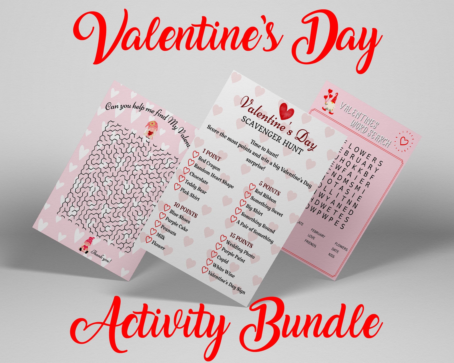 Valentine's Day Activity Bundle, Printable Valentines Day Games ...