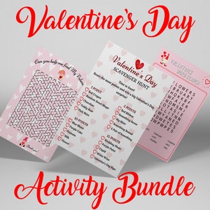 Valentine's Day Activity Bundle, Printable Valentines Day Games ...