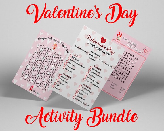 Valentine's Day Activity Bundle Printable Valentines Day | Etsy