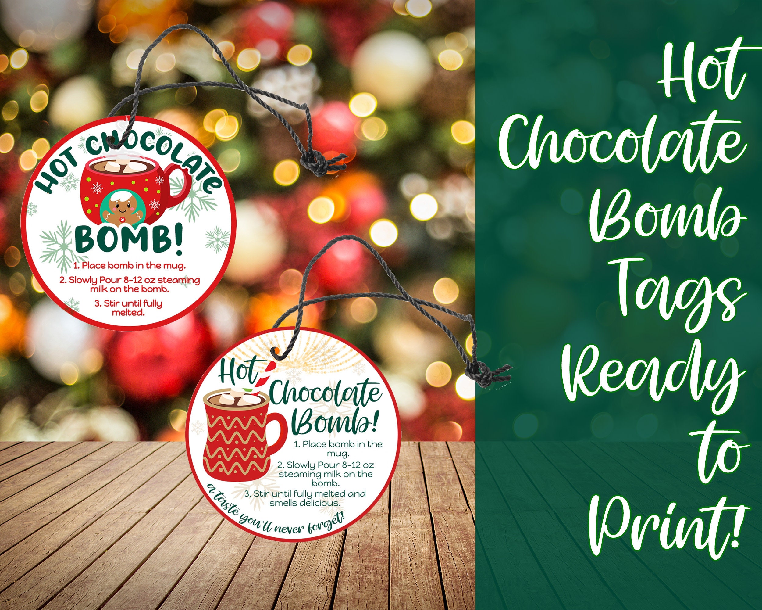Editable Hot Chocolate Bomb Tags, DIY Hot Chocolate Bomb Printable ...