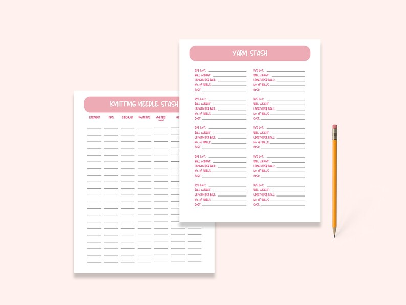 Printable Knitting and Crochet Project Planners, Crochet Journal ...