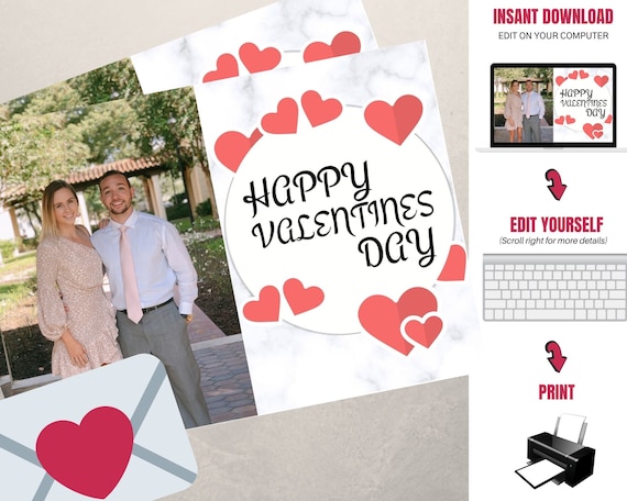 Custom Valentines Day Card Valentines Day Gift Printable | Etsy