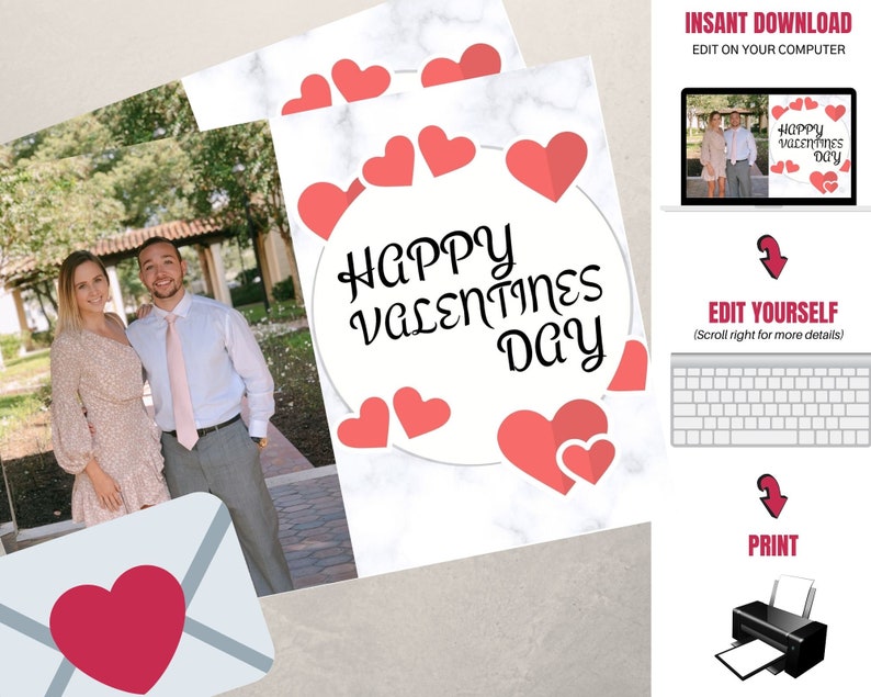 Custom Valentines Day Card, Valentines Day Gift, Printable Valentines ...