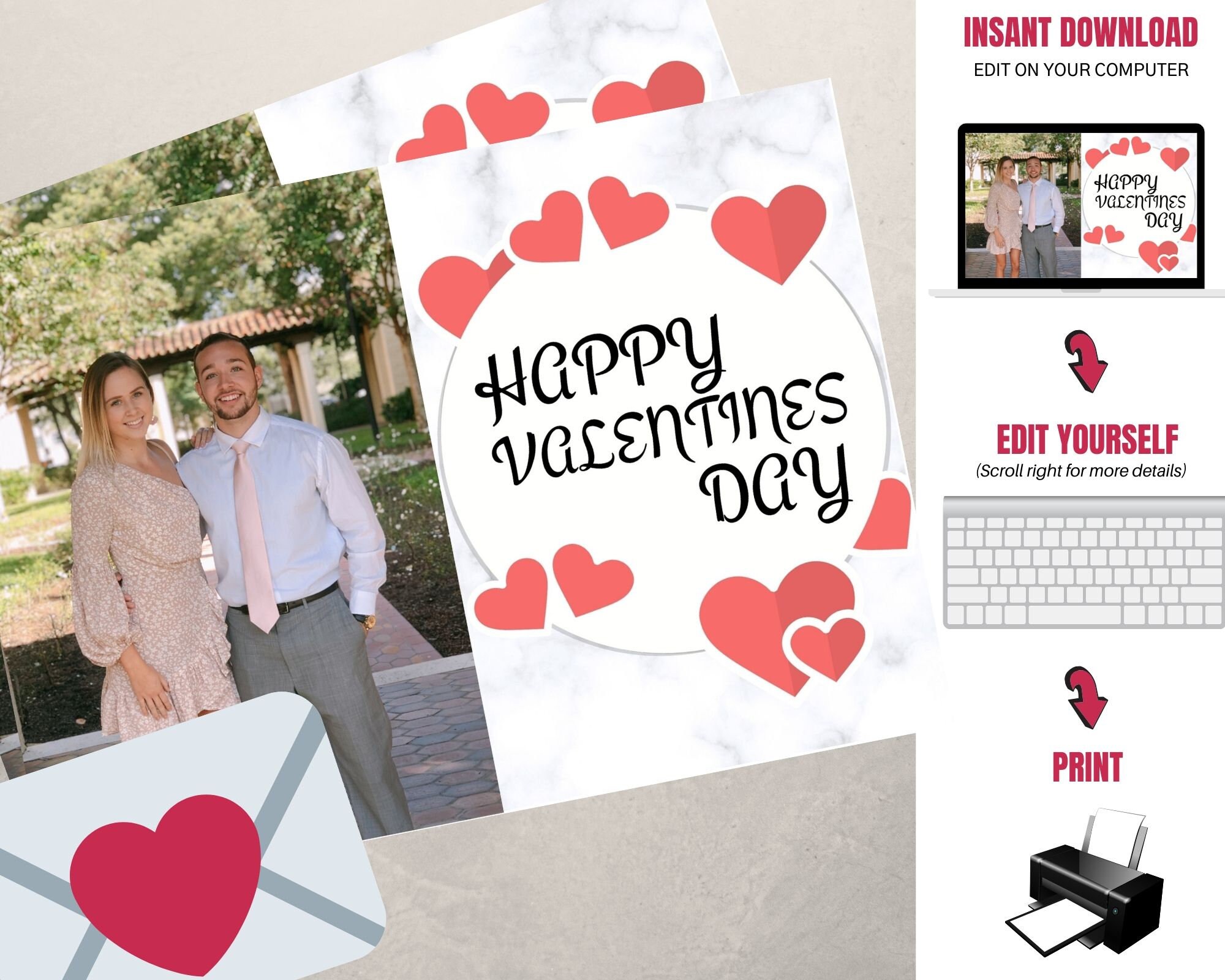 Custom Valentines Day Card, Valentines Day Gift, Printable Valentines ...