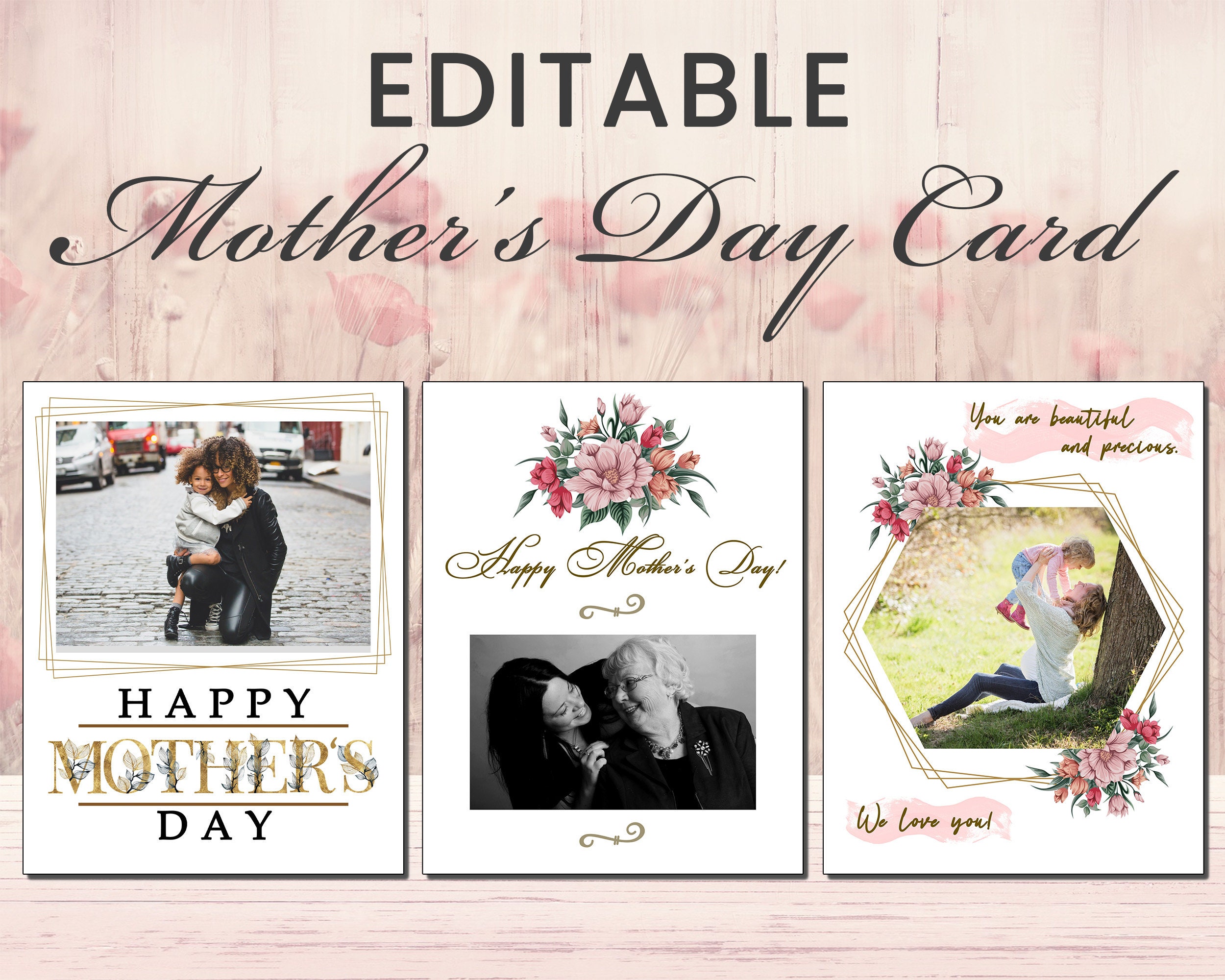 Personalized Mothers Day Card, Editable Mothers Day Cards, Custom ...