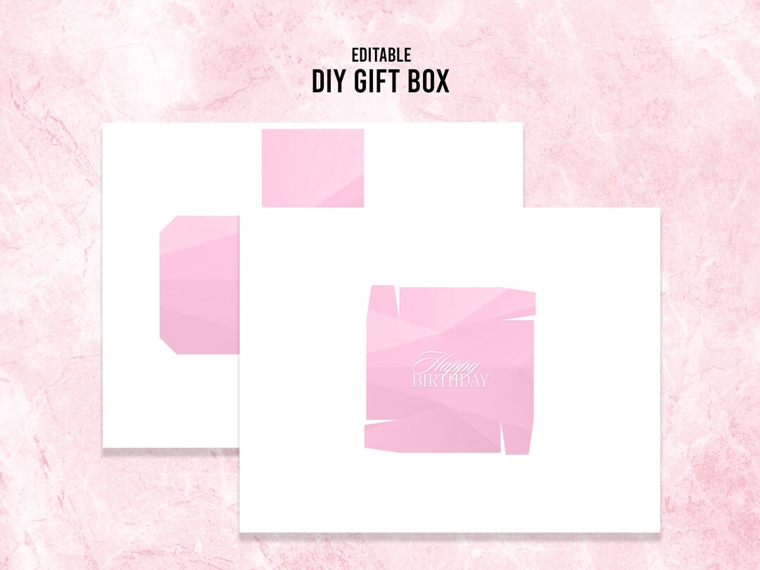 DIY Paper Gift Box, Customizable Party Treat Box, Editable Gift Box ...