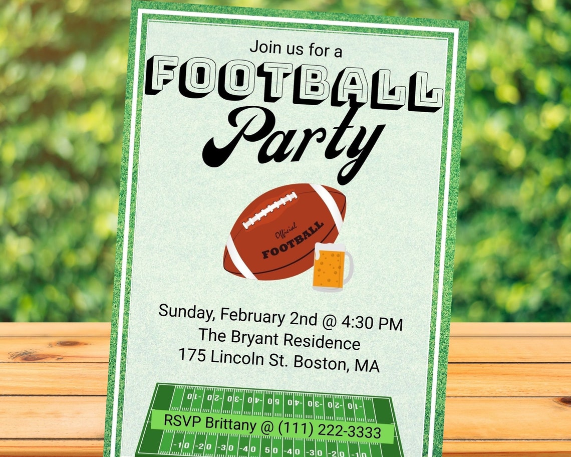 Football Party Invite Editable Football Party Invitation - Etsy