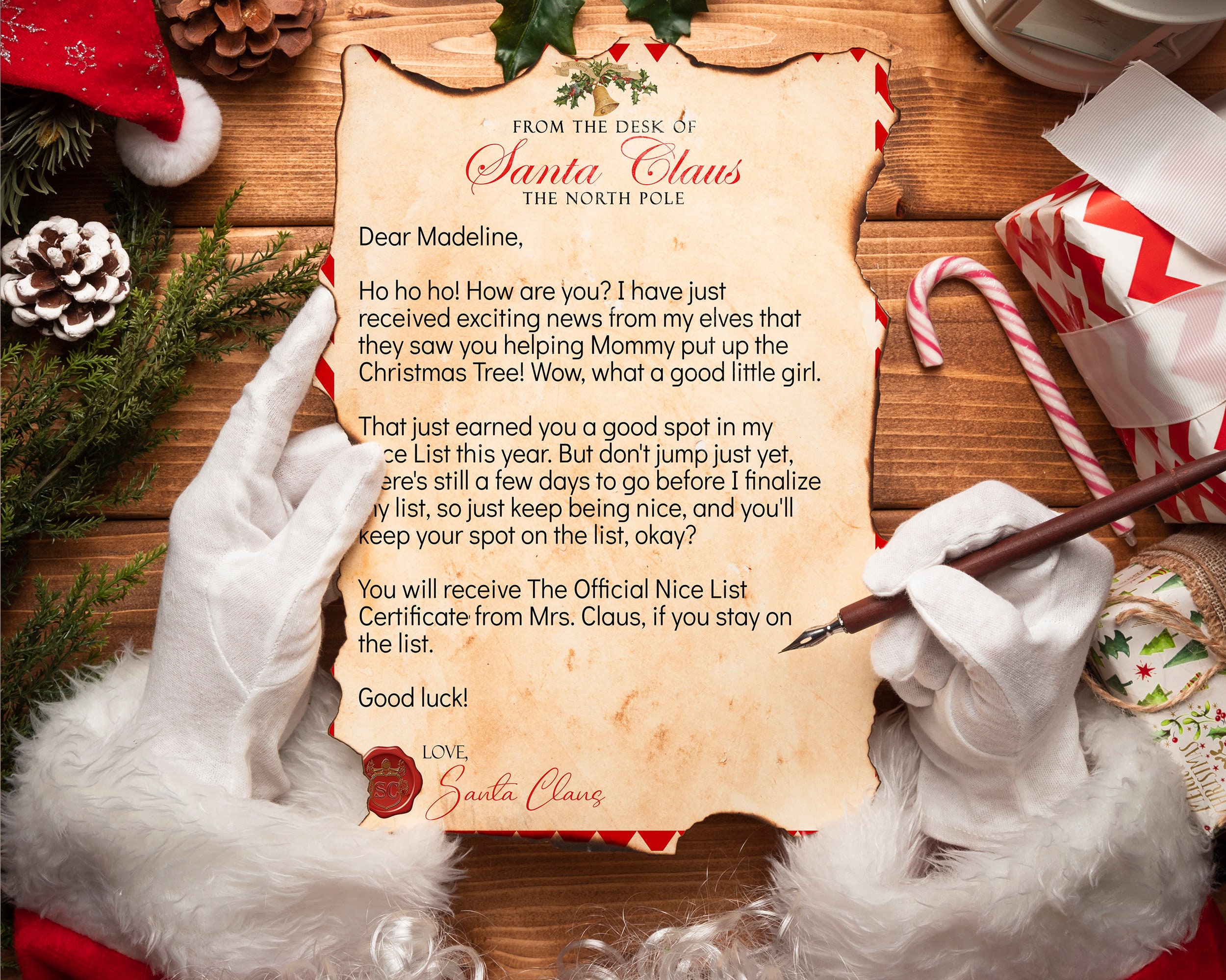 Editable Letter From Santa, Santa Cam Letter Printable, Printable Nice ...