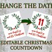 Editable Christmas Countdown Calendar Pages Countdown to - Etsy