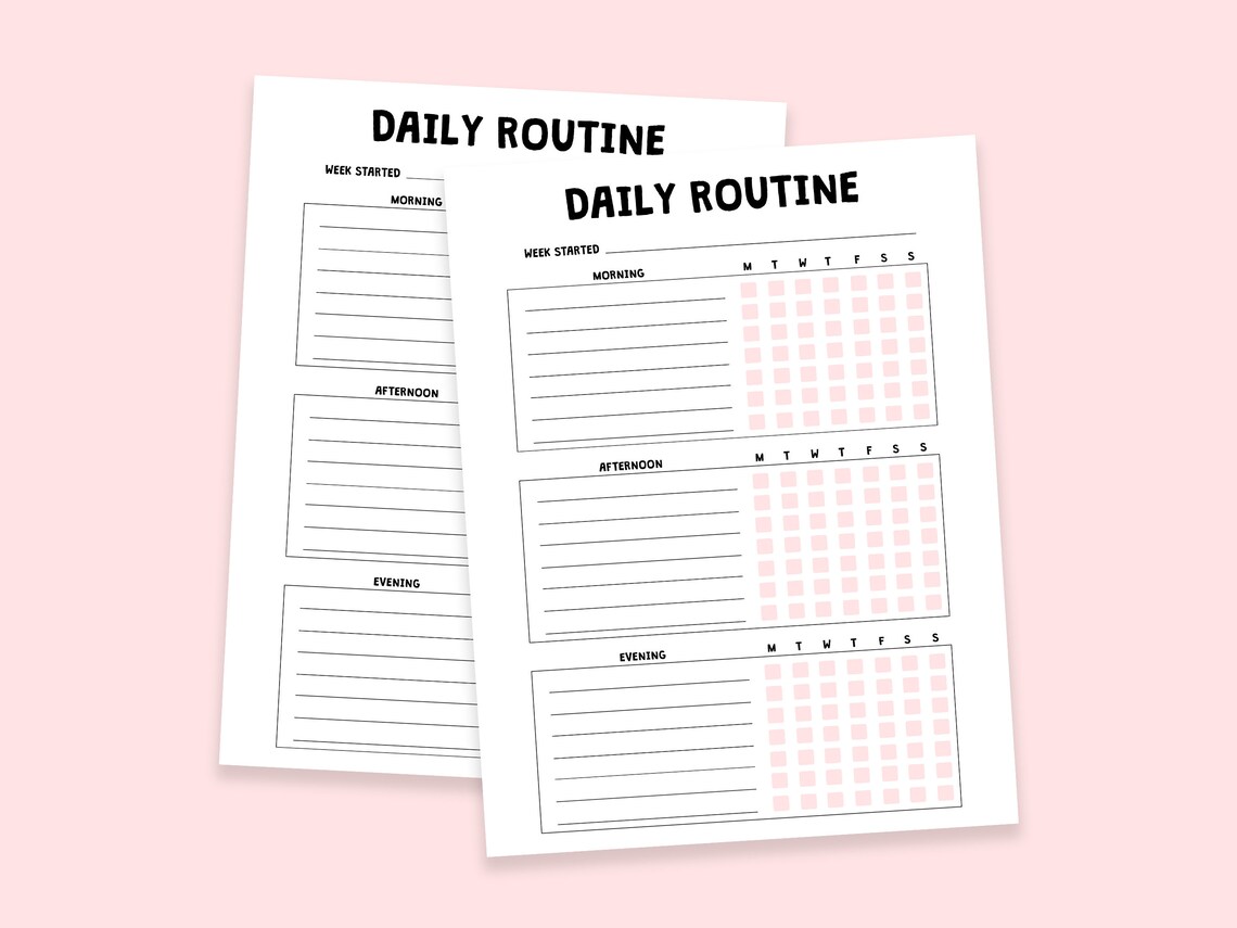 Printable Daily Routine Schedules, Printable to Do List, Routine ...