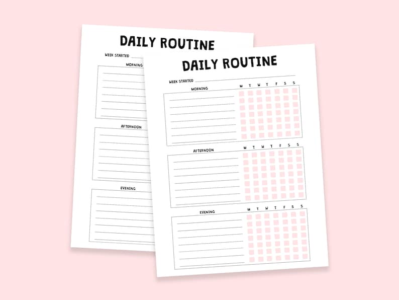 Printable Daily Routine Schedules, Printable to Do List, Routine ...