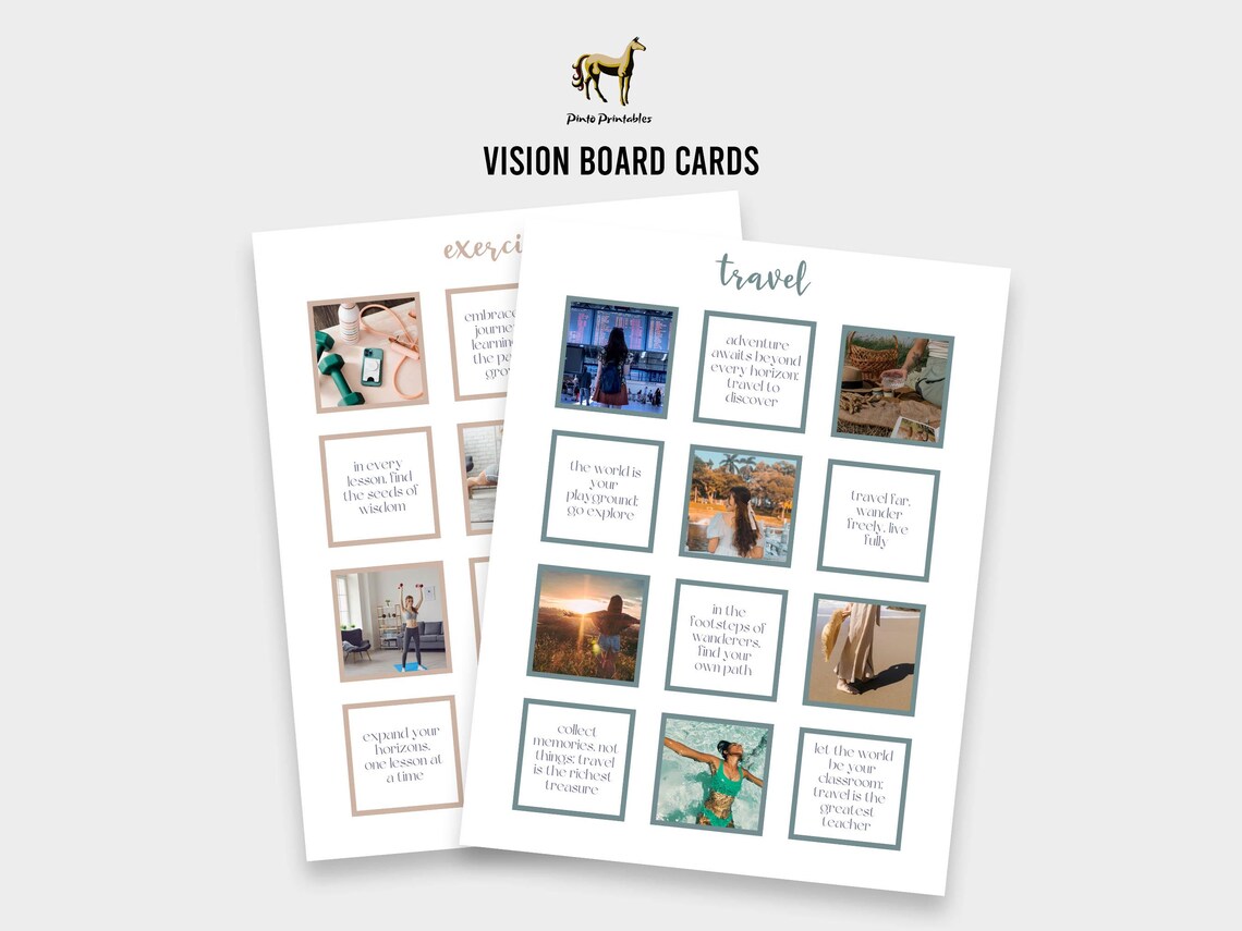 Printable Vision Board, Vision Board Bundle Kit, Affirmation and ...