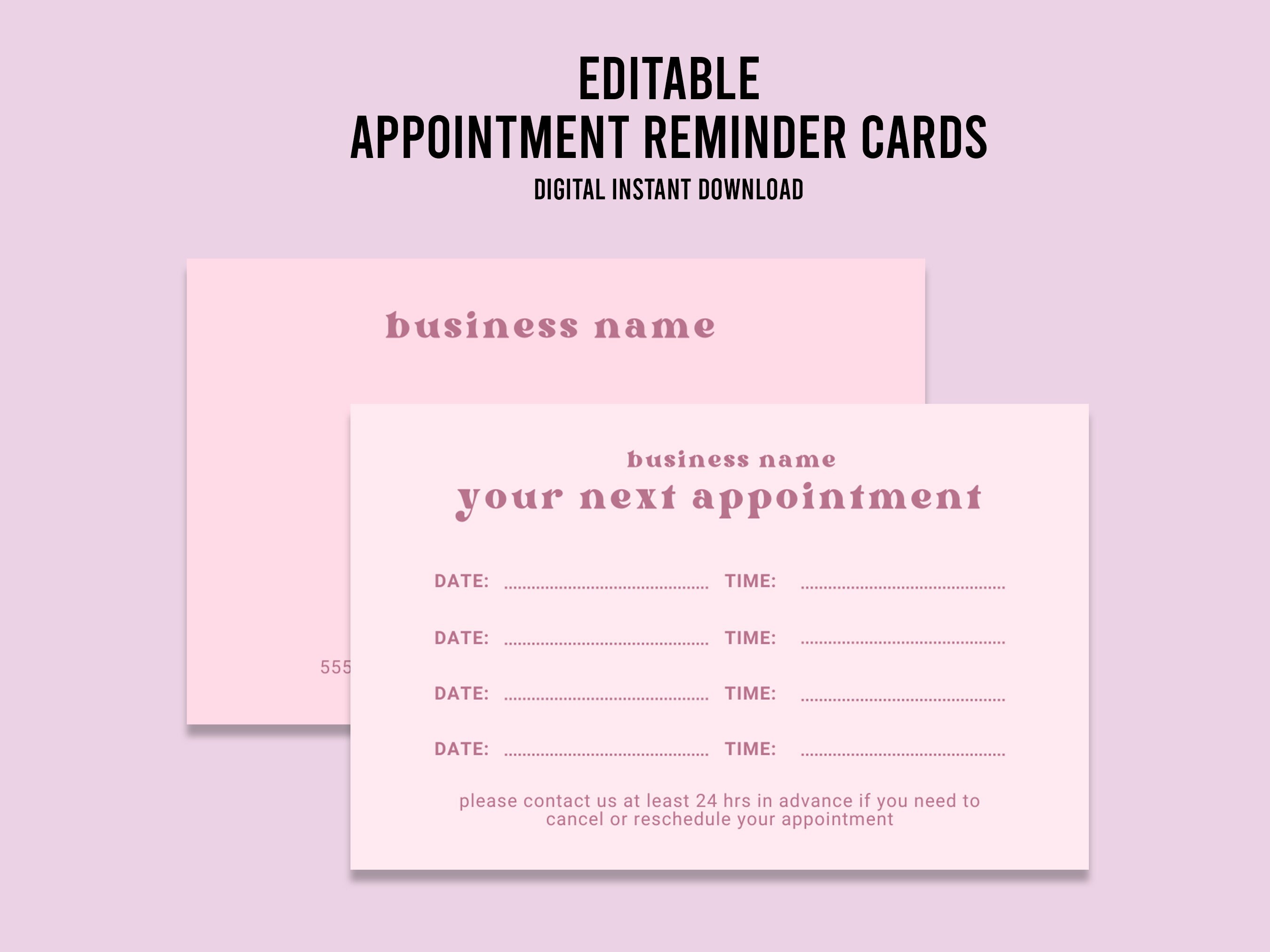 Editable Appointment Reminder Card, Appointment Planner, Modern ...