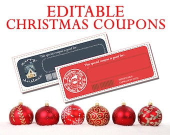 Editable Christmas Coupons Printable Christmas Vouchers Gift - Etsy