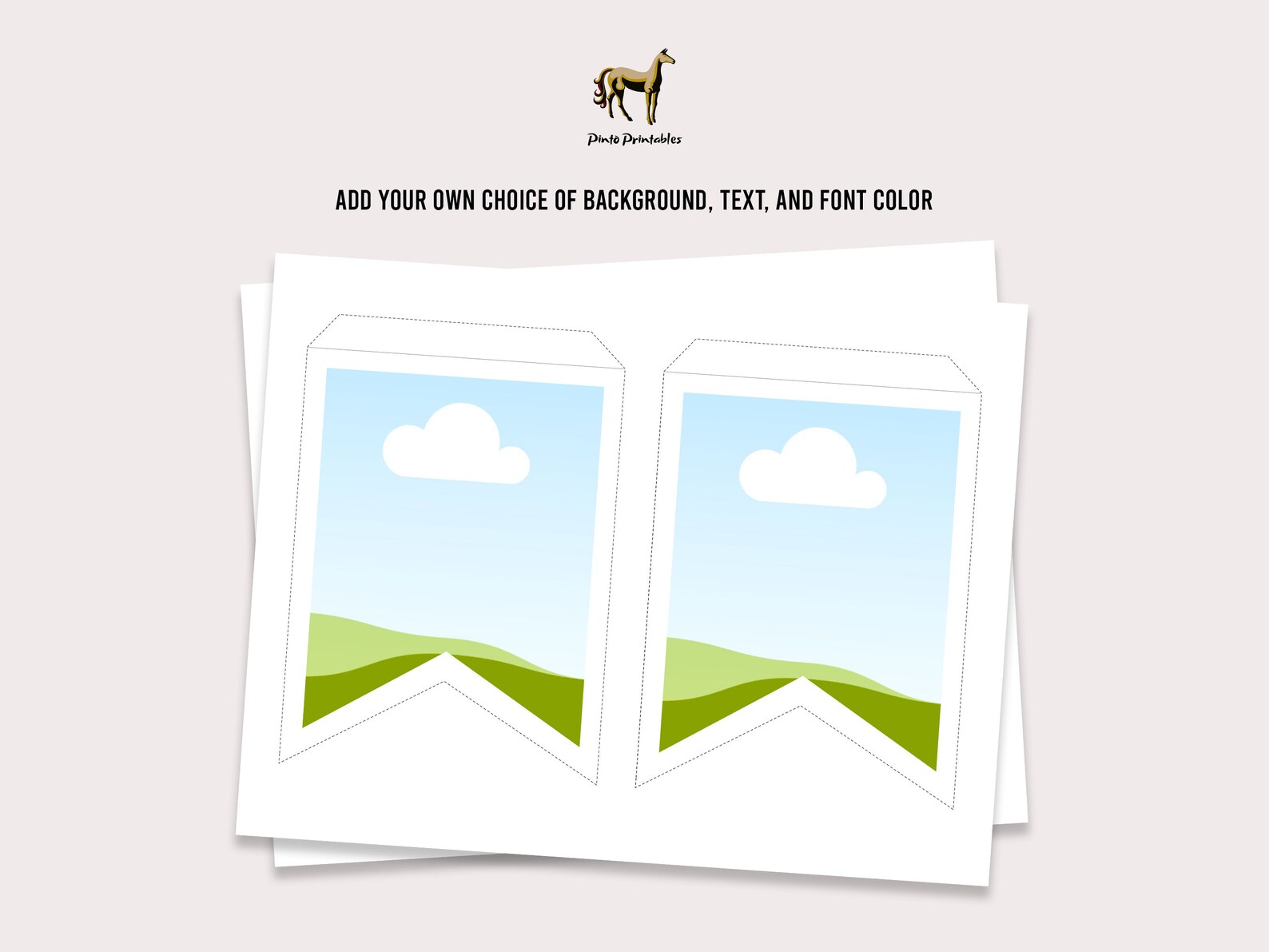 Custom Paper Party Decorations, Printable Paper Garland Template, Wall ...
