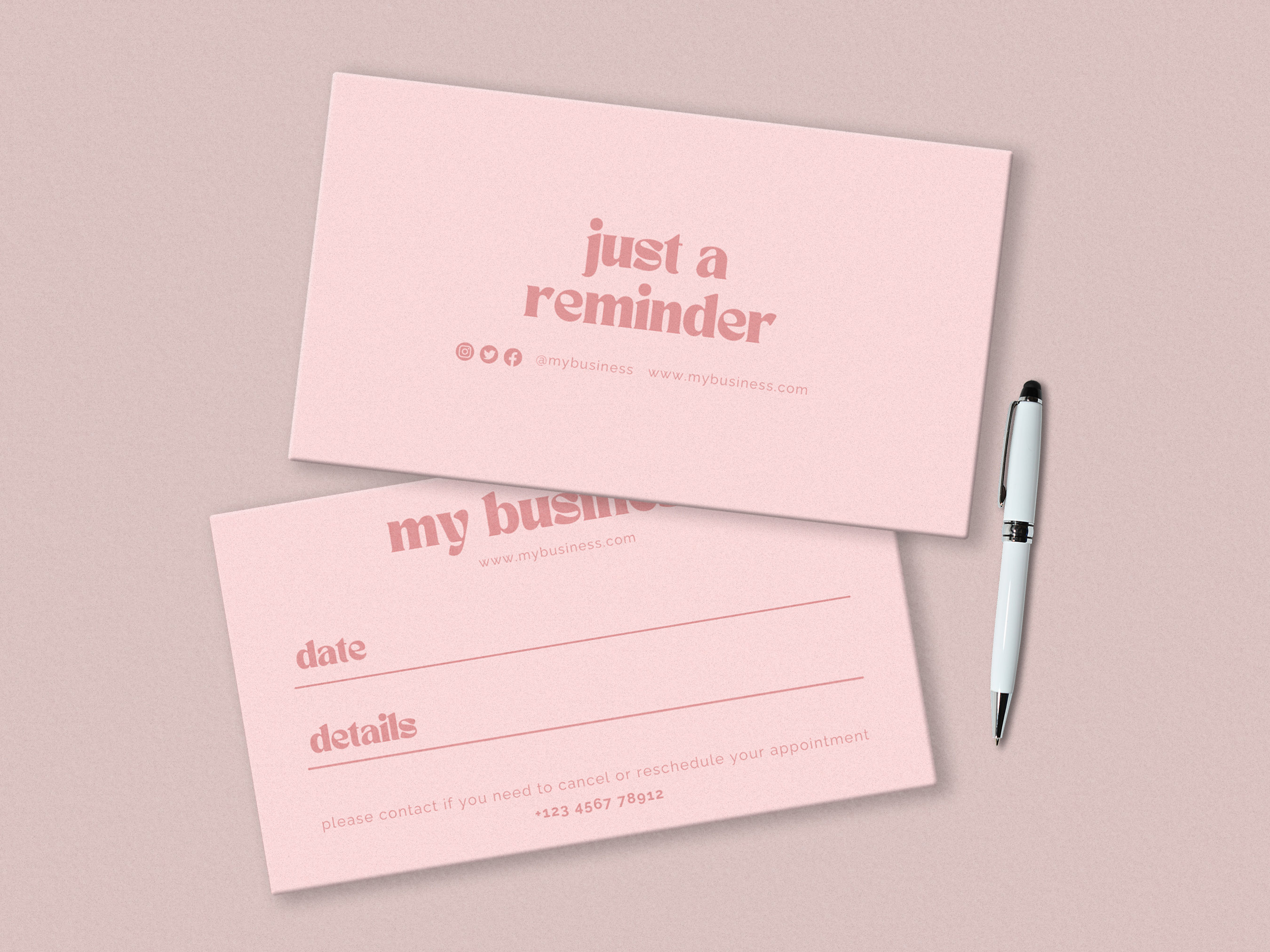 Printable Appointment Reminder Card, Appointment Planner, Modern ...