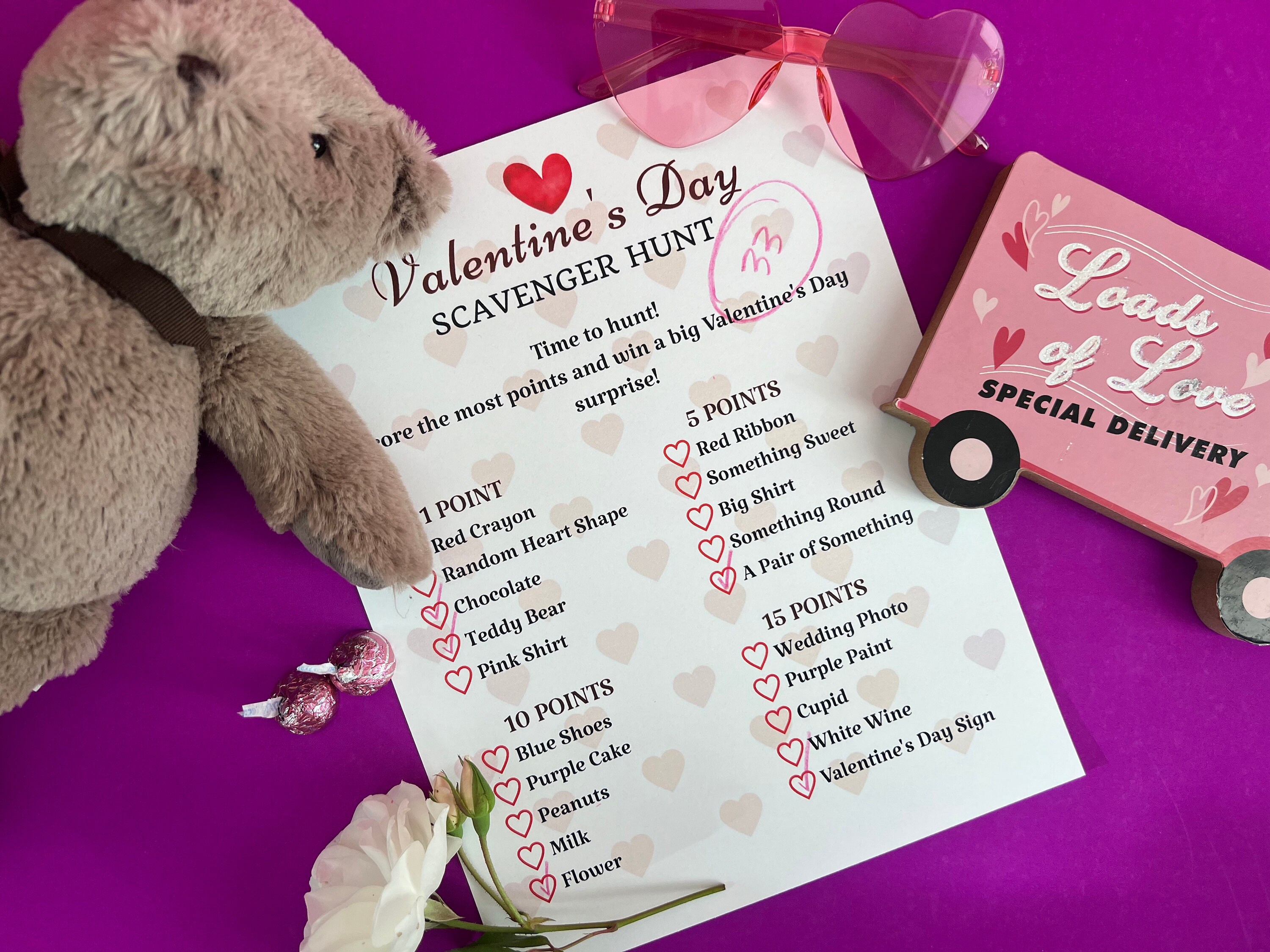 Editable Valentines Day Scavenger Hunt, Personalized Valentines Day ...