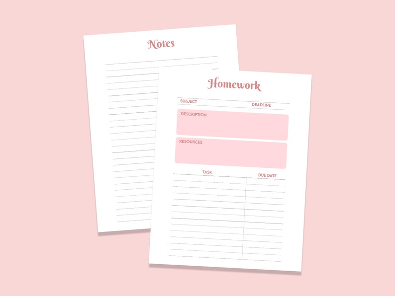 Daily Study Planner Printable, College Planner, Digital Homework ...