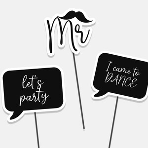 15 Wedding Photo Booth Props, Printable Photo Booth Props, Party Props ...