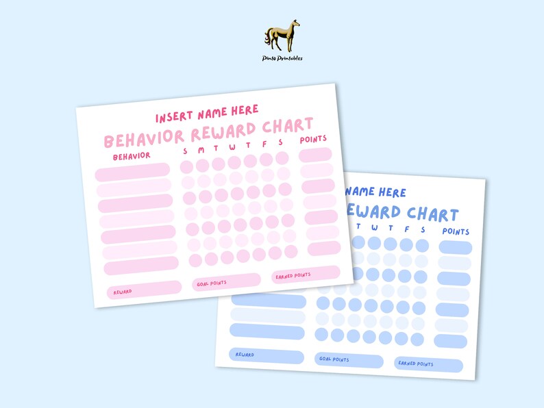 Printable Kids Behavior Reward Chart, Kids Routine Chart, Kids Reward ...