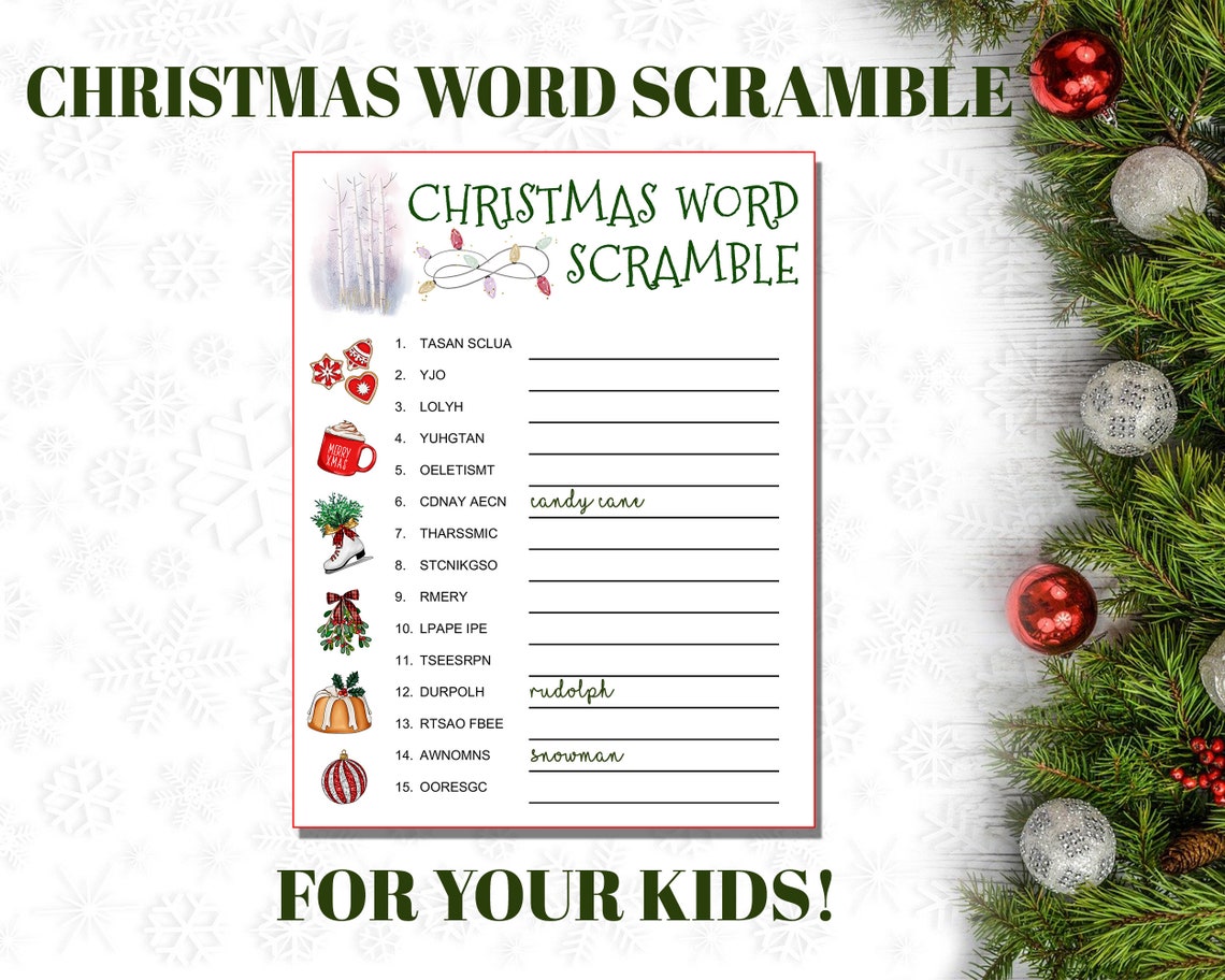Christmas Word Scramble, Christmas Game Printable, Printable Christmas ...