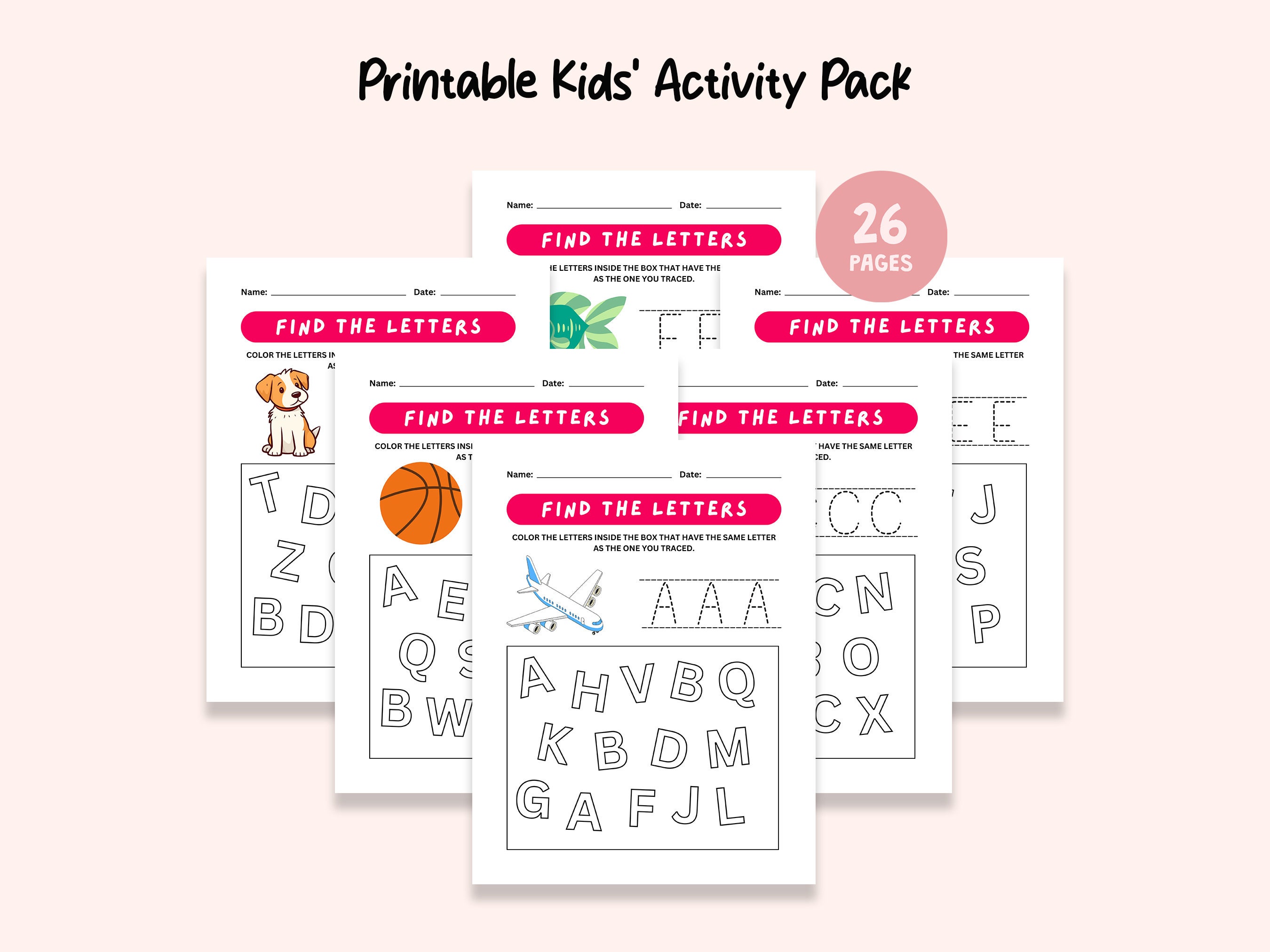Printable Kids' Activity Pack, Busy Book, Kids Activity Pages, Digital ...