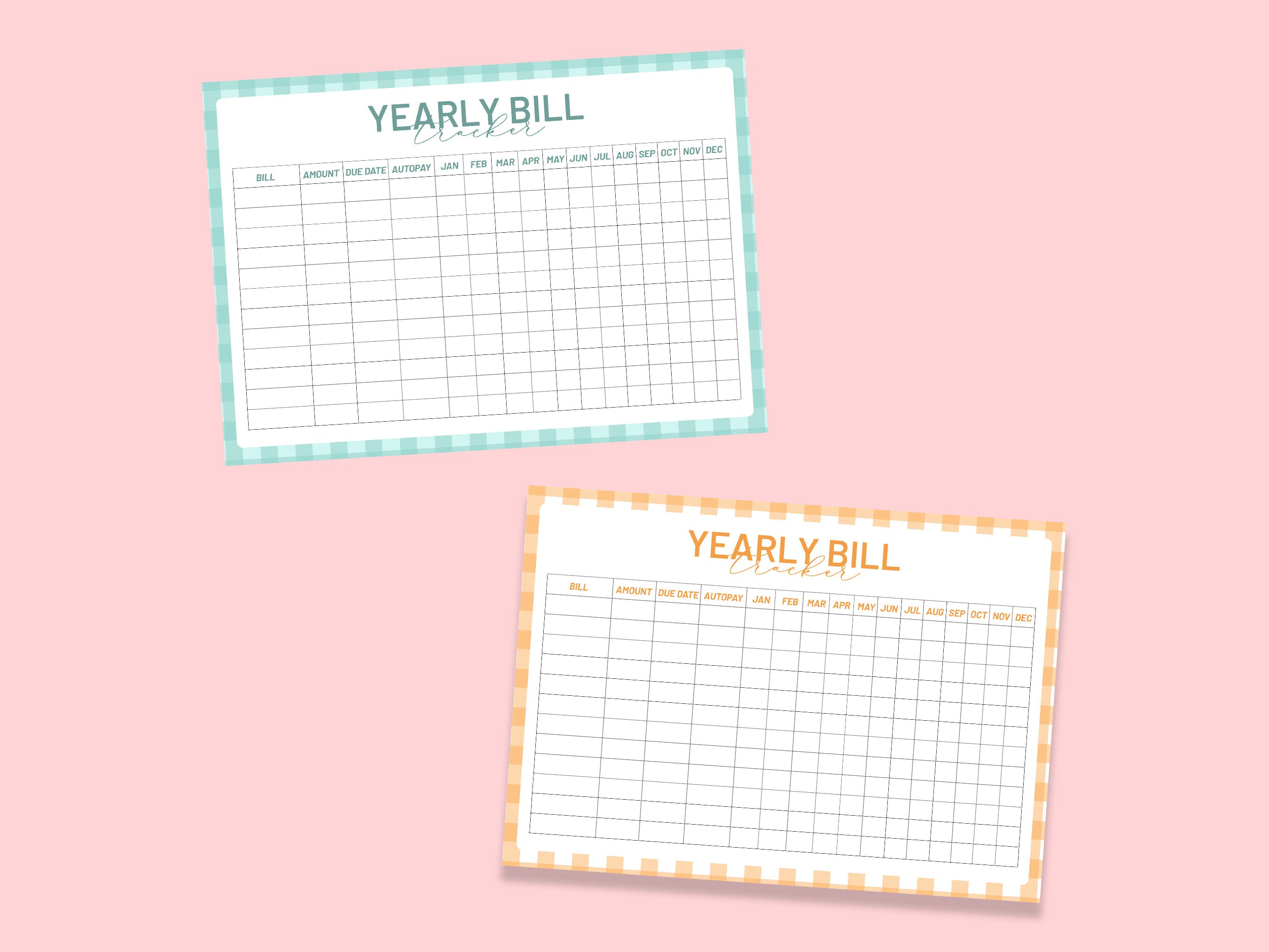 Yearly Bill Tracker, Printable Bill Tracker, Expenses Tracker, Digital ...