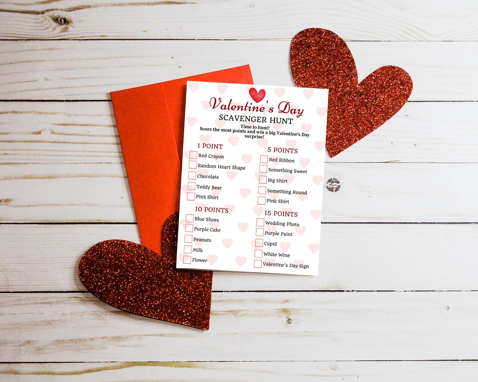 Editable Valentines Day Scavenger Hunt, Personalized Valentines Day ...