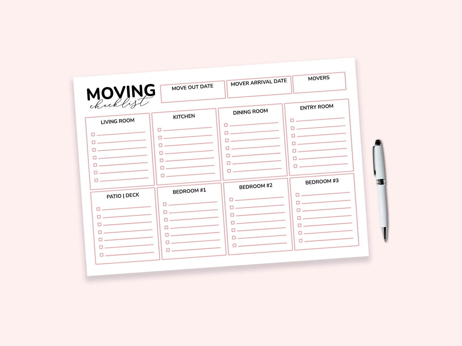 Home Moving Checklist, Moving Printable, Checklist Printable, Digital ...