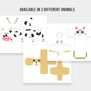 Printable DIY Paper Animal Toys, Paper Toys Template, Printable Origami ...