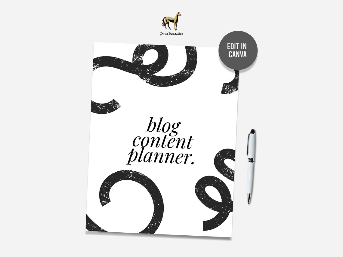 Printable Blog Content Planner, Social Media Post Template, Digital ...