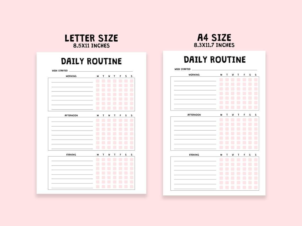 Printable Daily Routine Schedules, Printable to Do List, Routine ...