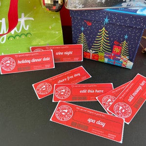 Editable Christmas Coupons, Printable Christmas Vouchers Gift ...
