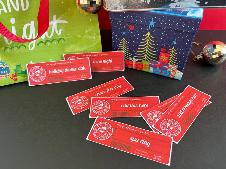 Editable Christmas Coupons, Printable Christmas Vouchers Gift ...