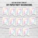 Custom Paper Party Decorations, Printable Paper Garland Template, Wall ...