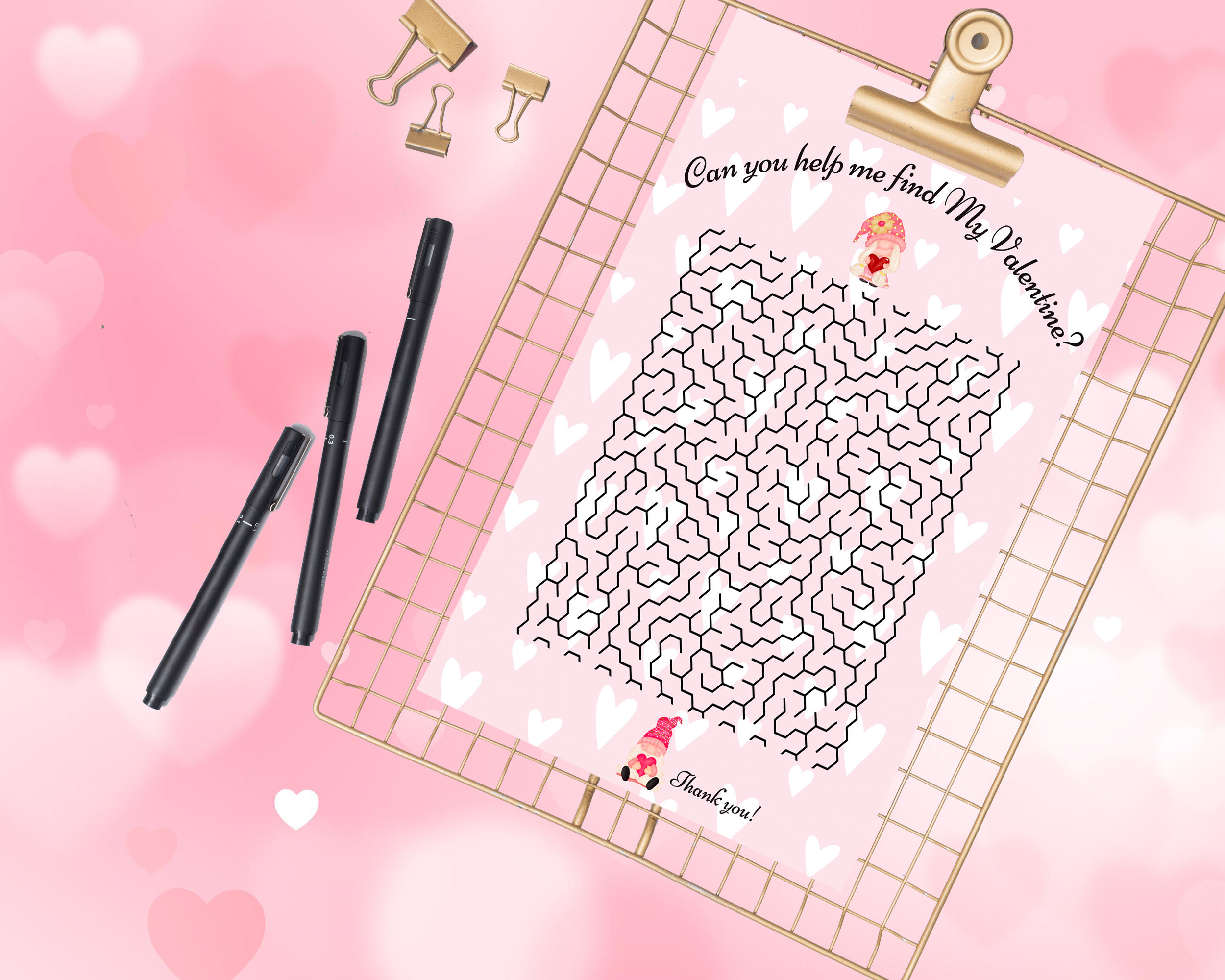 Printable Valentines Maze Game, Kids Valentine's Day Activity ...