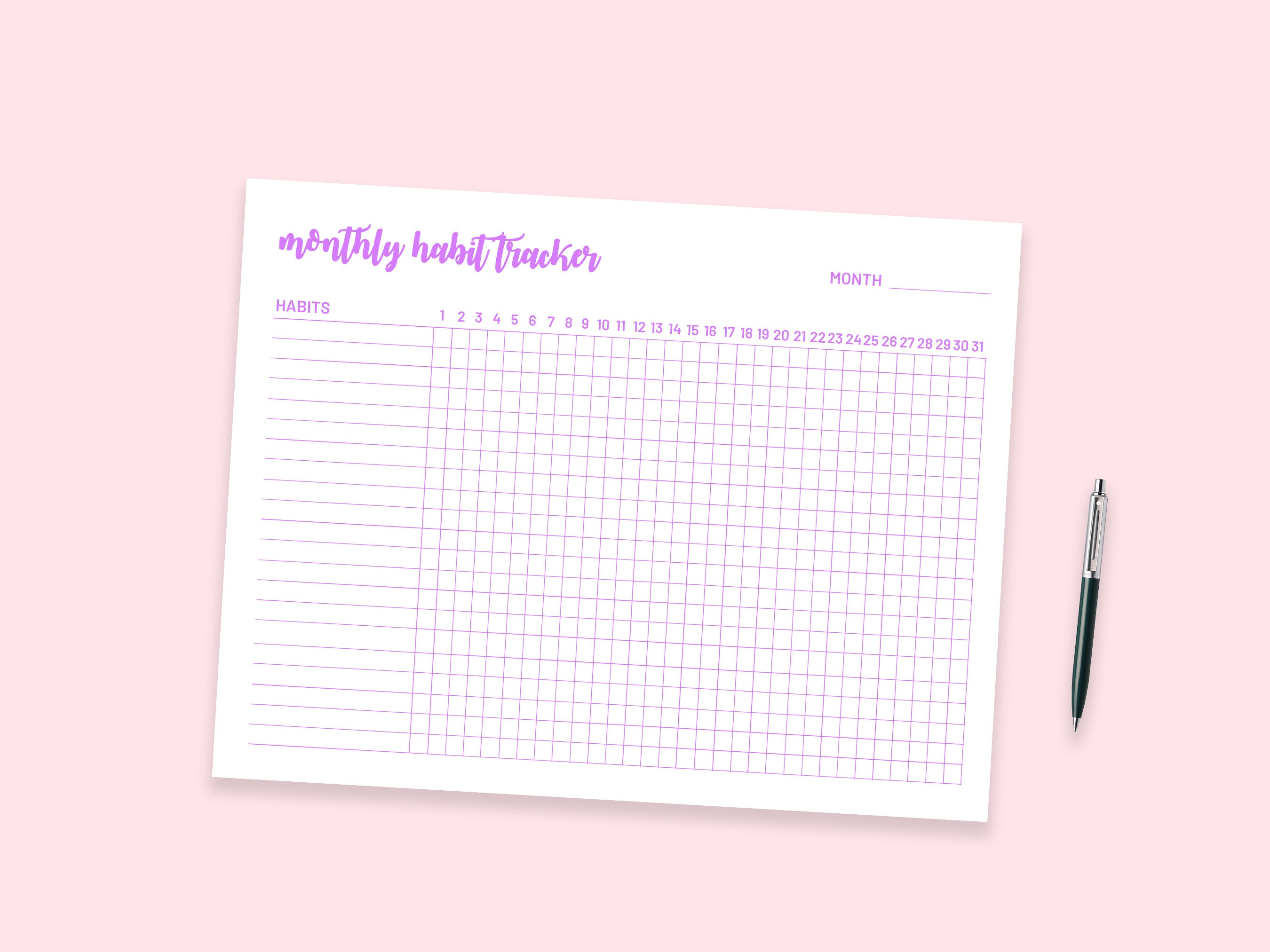 Printable Monthly Habit Tracker Monthly Habit Goal Habit - Etsy